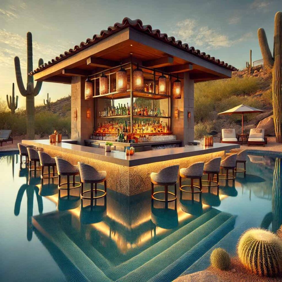 Elevate Your Backyard with A Swim-Up Bar & Custom Pool